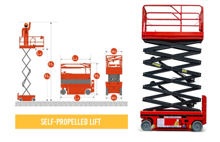 6meter Vertical Self Propelled Elevator Electric Manlift Lifting ...