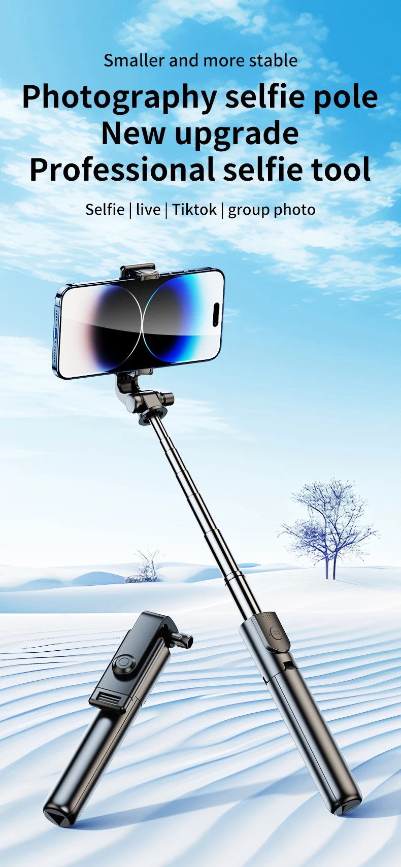 1.3m Mobile Phone Stand With Bluetooth Remote Control Tripod 3-in-1 ...