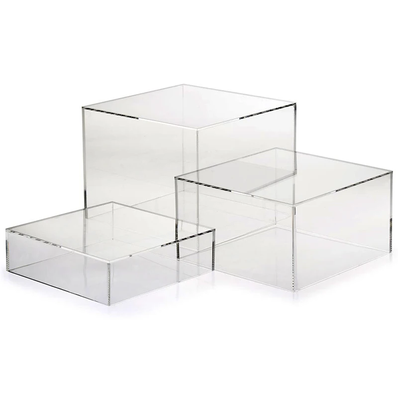 5 Sided Acrylic Cube Riser - Eco-Friendly Display Stand