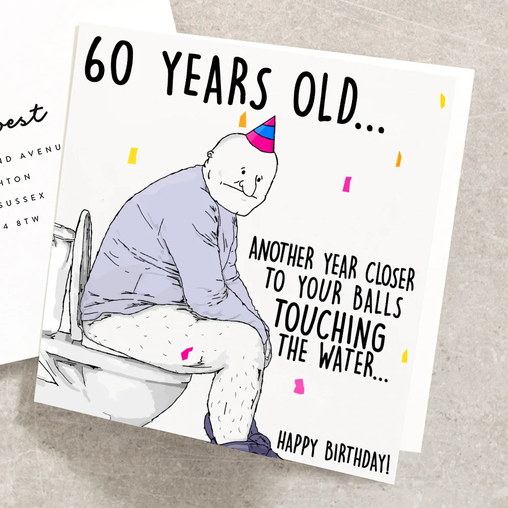60th Funny Birthday Card for Men Great Happy Bday Gift for Husband ...