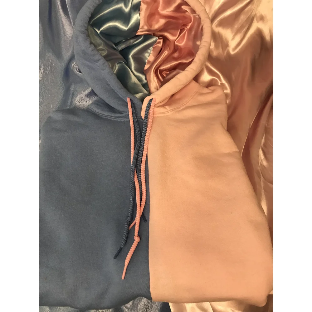 High Quality Embroidered Satin Split Hoodie - Buy Wholesale Satin Lined ...