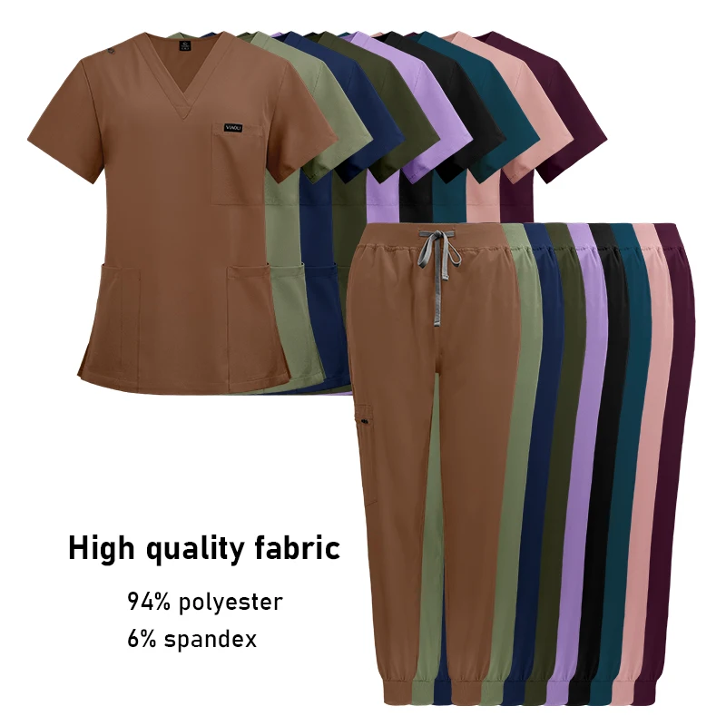 Hospital Medical Scrub Uniform Women Scrub Set Spa Uniform 94%polyester ...