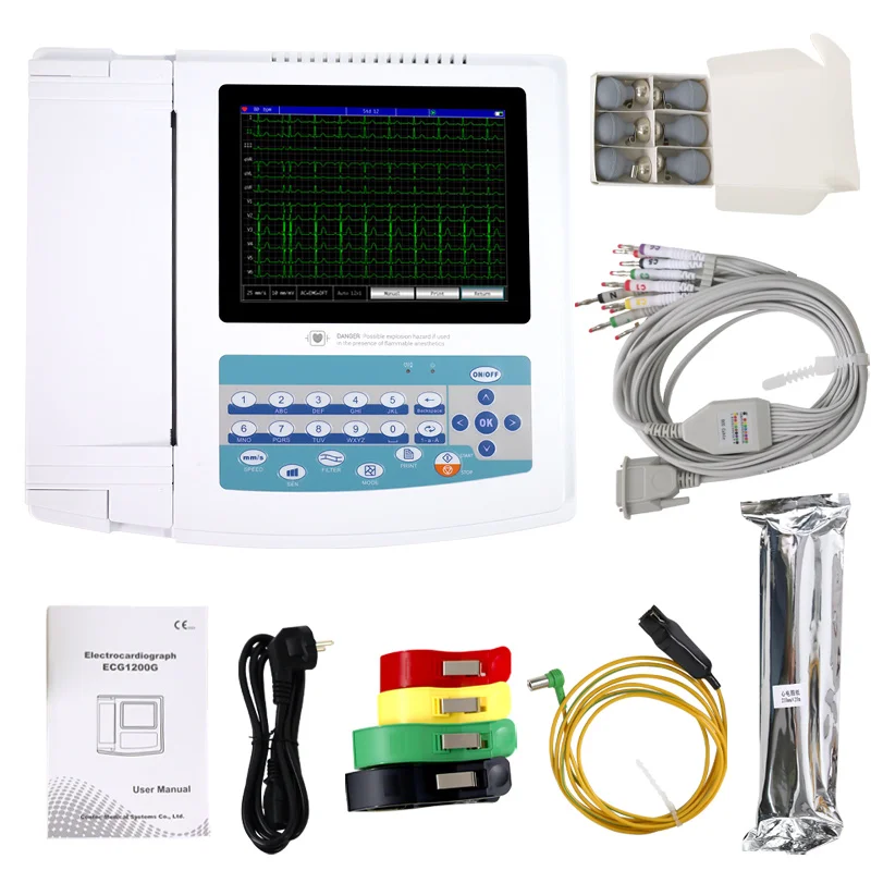 Contec Ecg1200g Ce Electrocardiograph 12-channel Ekg Ecg Machine With ...