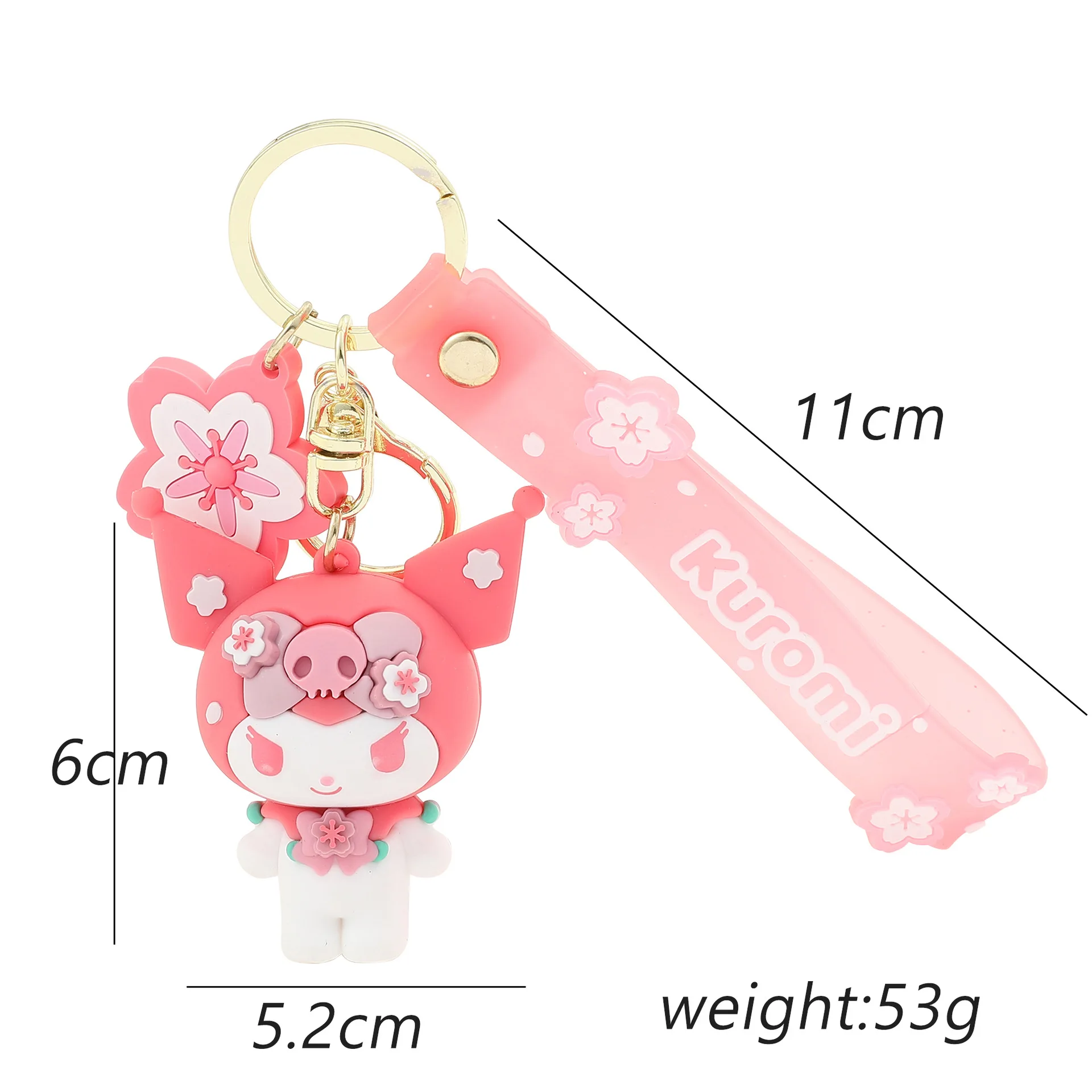 Wholesale Kawaii Hello Kitty Keychains Sanrio Kouromi Cartoon Key Ring ...