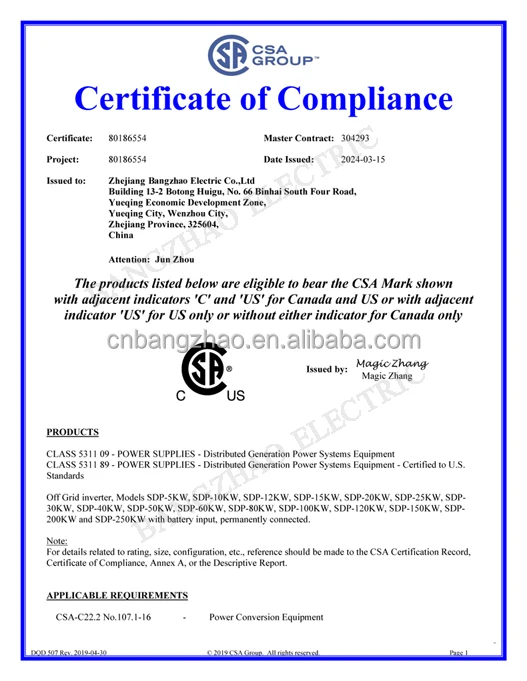 100kw 3-Phase Hydrogen Inverter with Triple Output Single and Three ...
