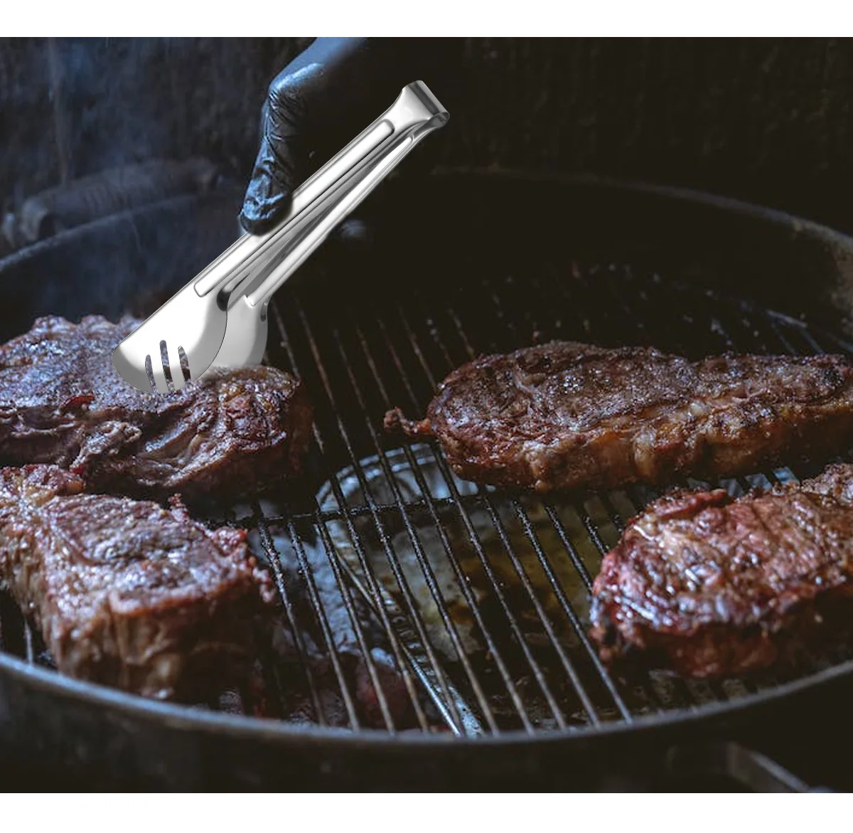 Restaurant Stainless Steel Kitchen Serving Buffet Tongs 9 Inches Multi ...