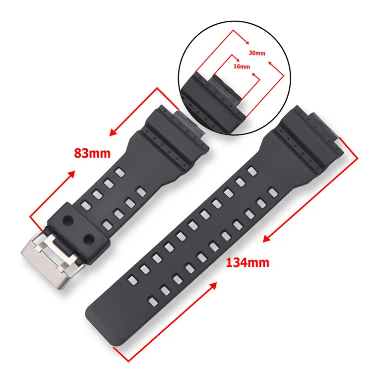 Wholesale 16mm Pure Color Plastic Watch Strap for G Shock