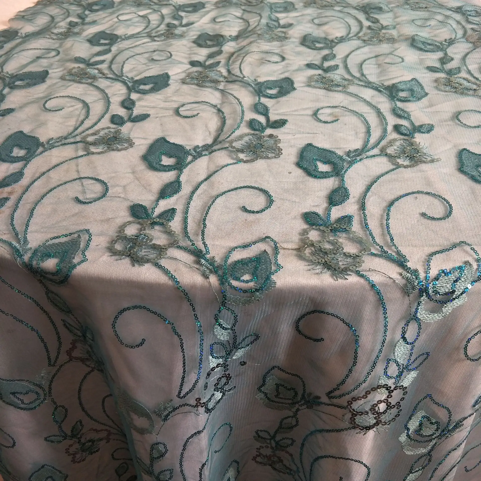 Round Sequin Fancy Design Table Tablecloth For Wedding Event - Buy ...