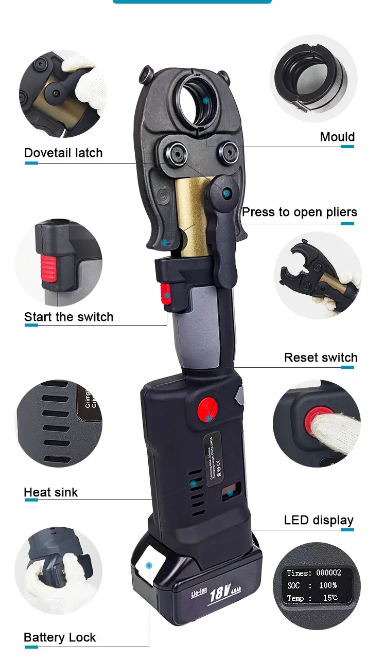 Ls-1525 Hydraulic Battery Press Tool For Pipe Crimping - Buy Pex ...