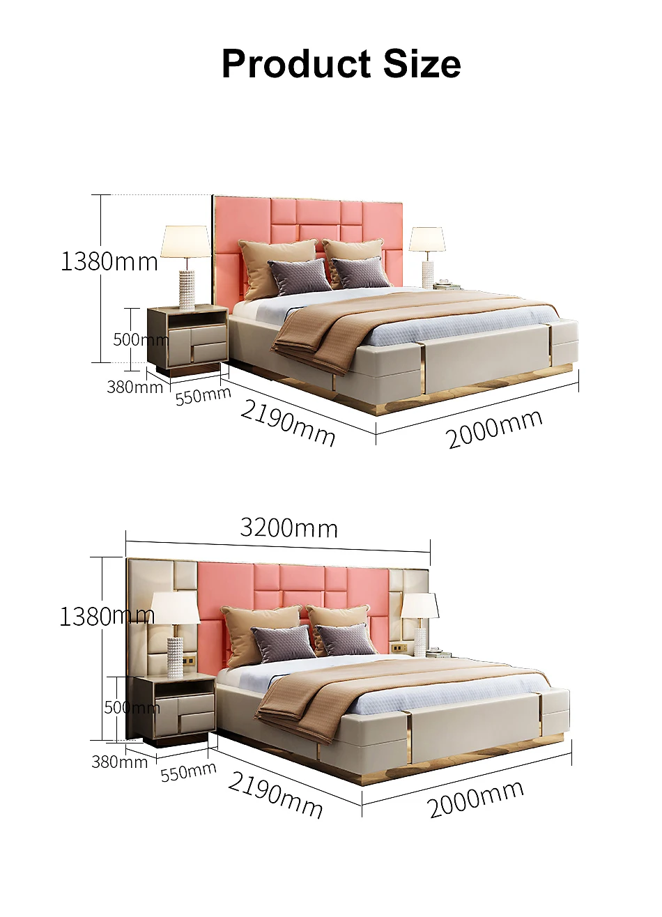 Luxury Italian Velvet Upholstered Beds Set - Modern King & Queen Size ...