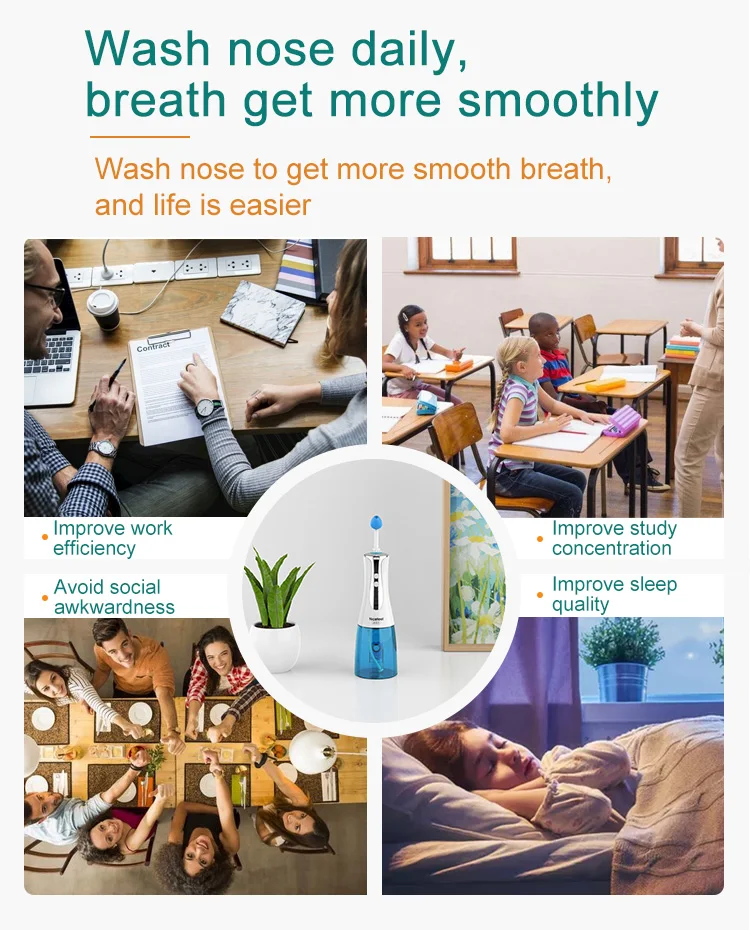 Electric Nasal Irrigation System - Portable Neti Pot Sinus Rinse Kit ...