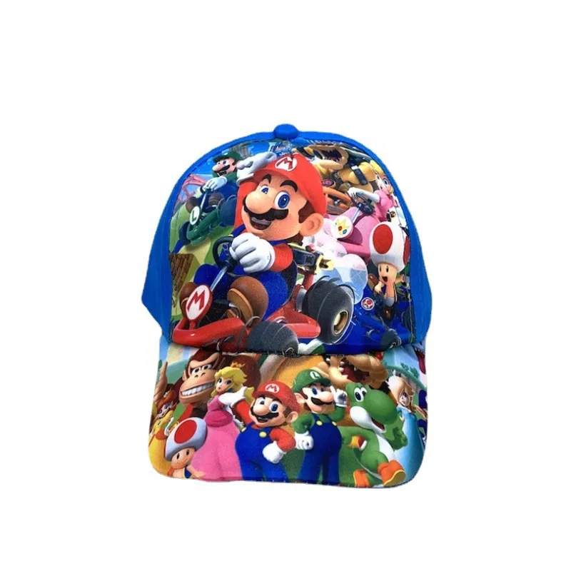 Linda Toy 2024 Mario Baseball Hat Blue Cartoon Hat Adjustable Boys Hip ...