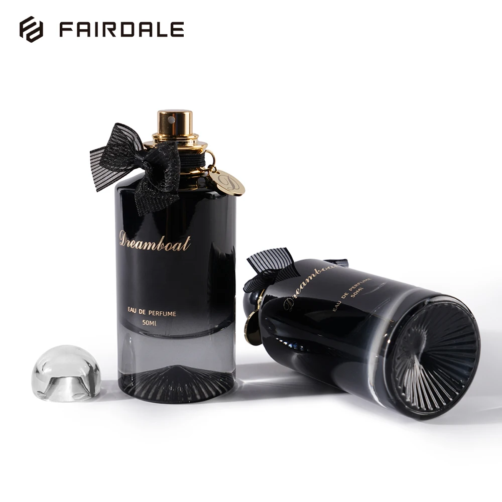 Wholesale Luxury Empty Cylinder Glass Botol Parfum 50ml Black Perfume ...