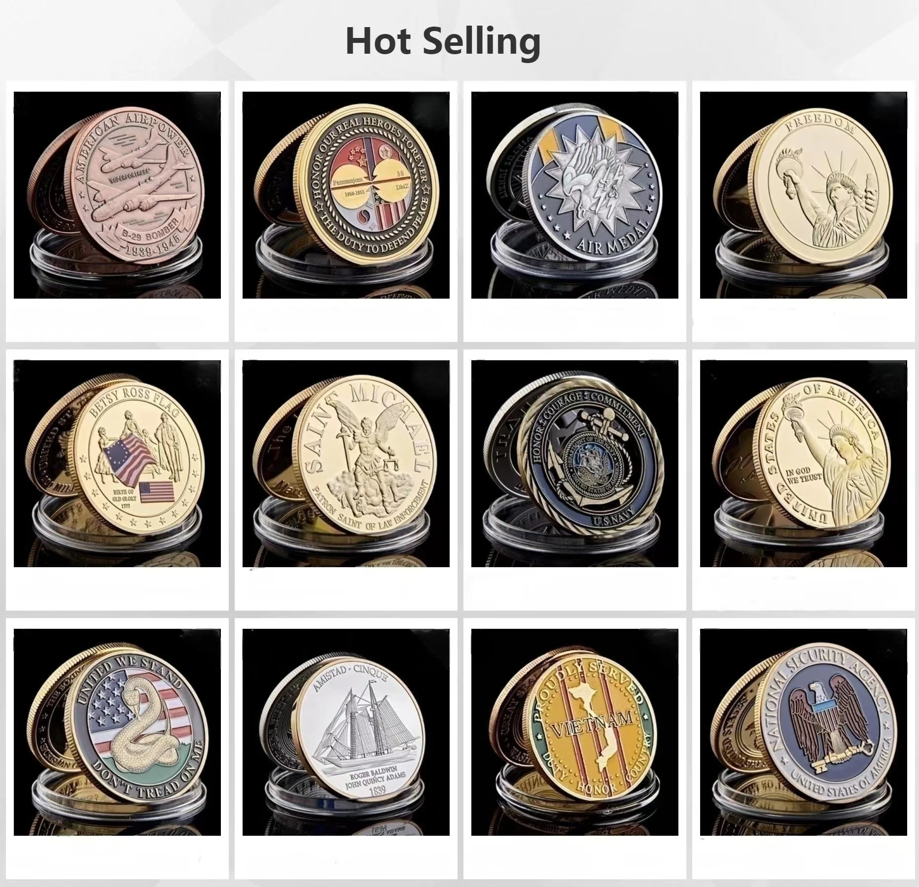 Factory Wholesale Bright Gold 40mm Souvenir Double Side Blank Coins Diy ...