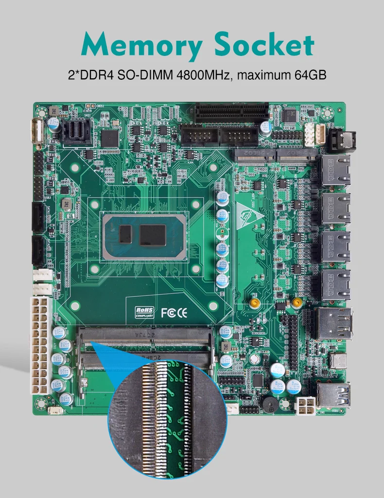 Zunsia Pcie_x4 6*sata3.0 2m.2 Industrial Server Nas Board 2*ddr4 64gb 2 Lan X86 Mini Itx Nas ...