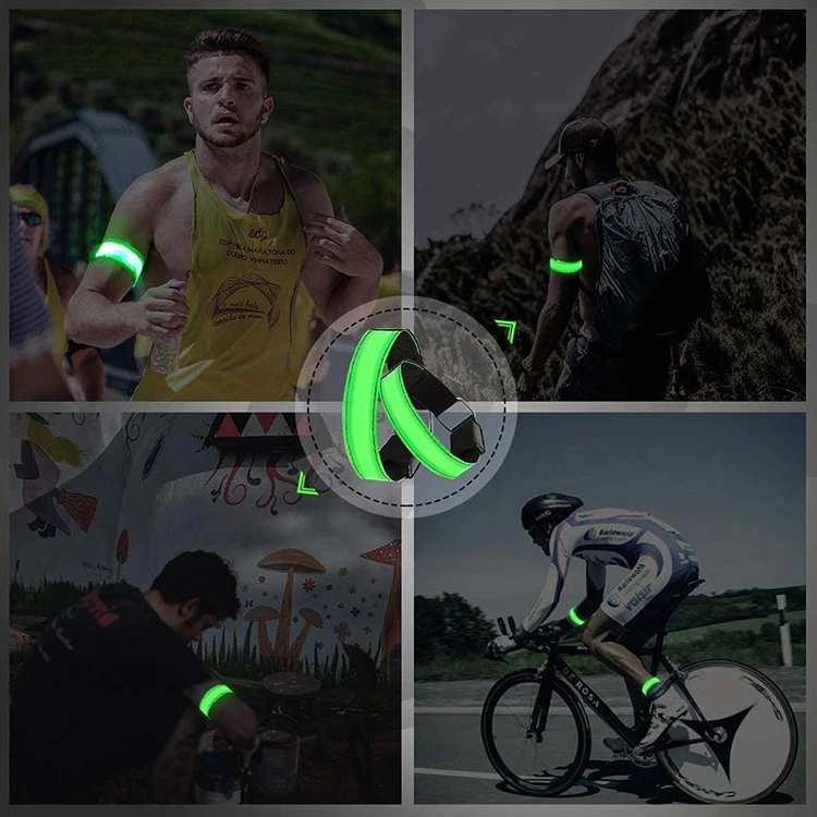 Outdoor Sports Night Running Light Up Flash Arm Band Lights Mann Kids ...