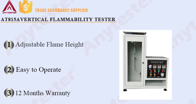 Astm D6413 Fabric Vertical Flammability Tester With Adjustable Flame ...