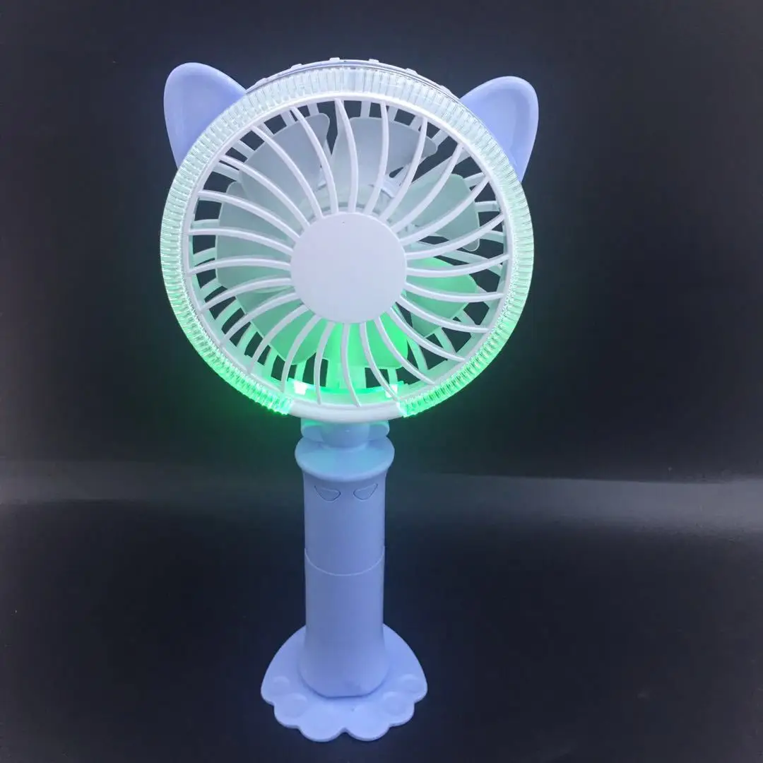 Cute Cat Ears Portable Hand Fan Battery Operated Usb Power Handheld ...
