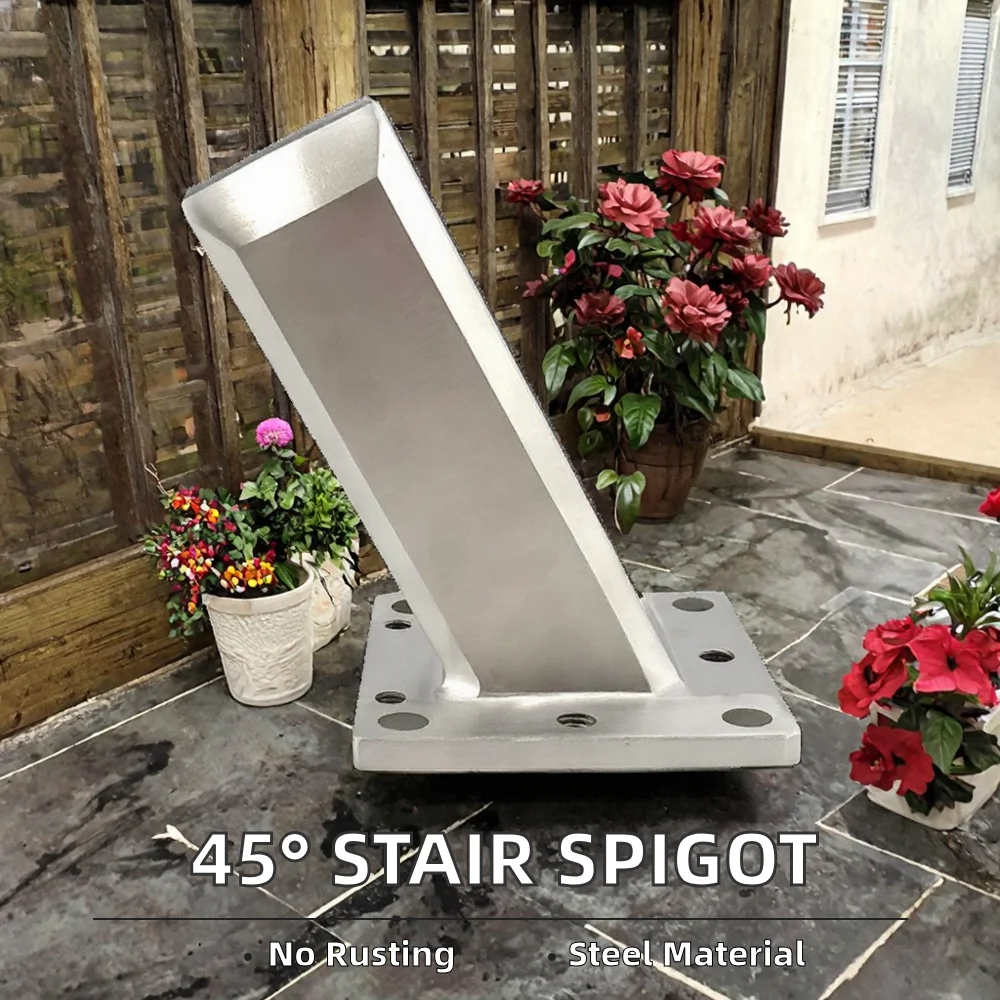 Duples Modern Outdoor Stainless Steel 2205 Angled Base Floor Glass ...
