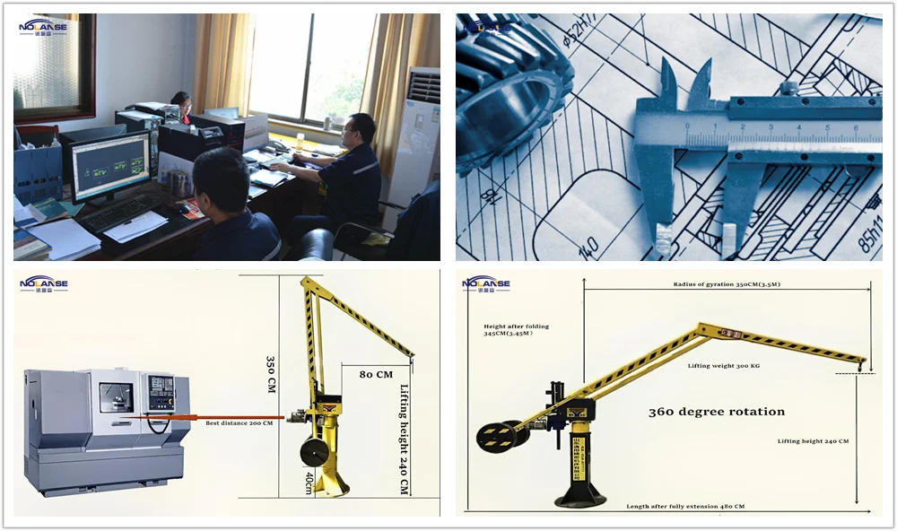 Lifting Tools 300kgs Balance Jib Crane JB Flexi Cranes for CNC Machine Shop