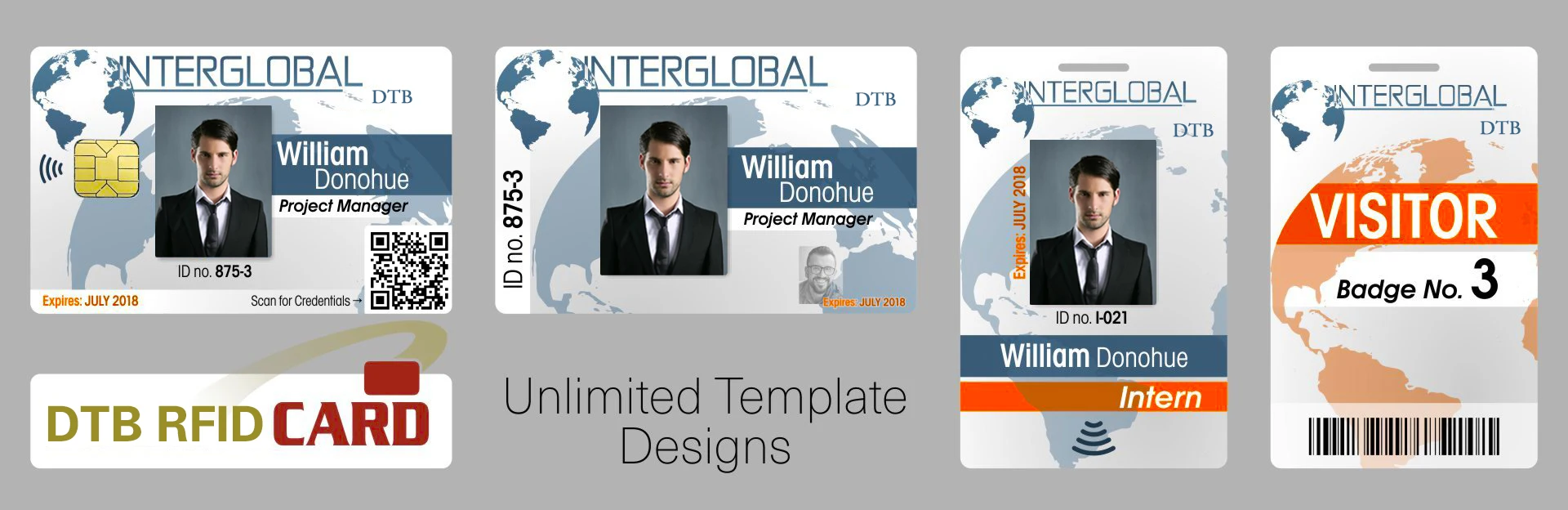 Customize Pvc Hanging ID Card Employee ID Badge Card RFID/NFC Plastic ...