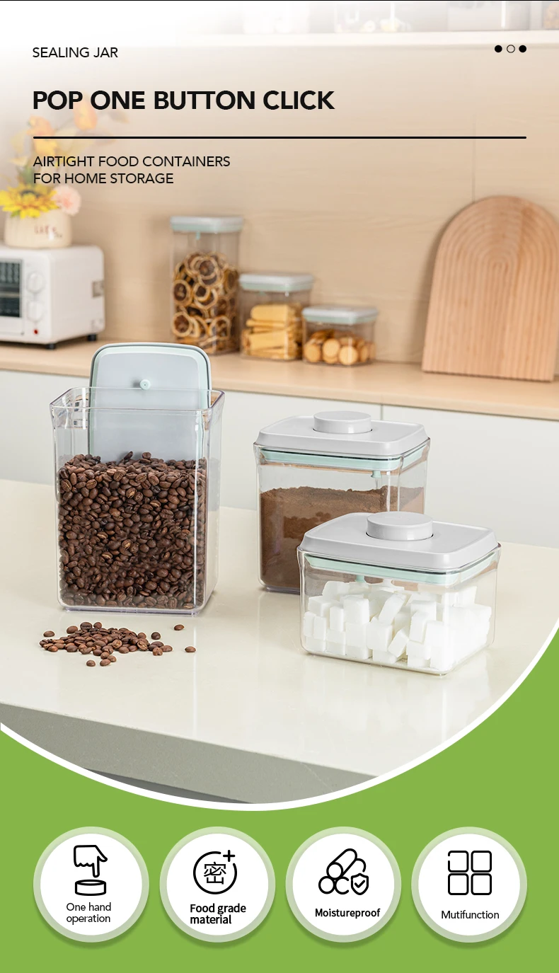 Factory Customized Plastic Jar easy Open Kitchen Storage Organizer high ...