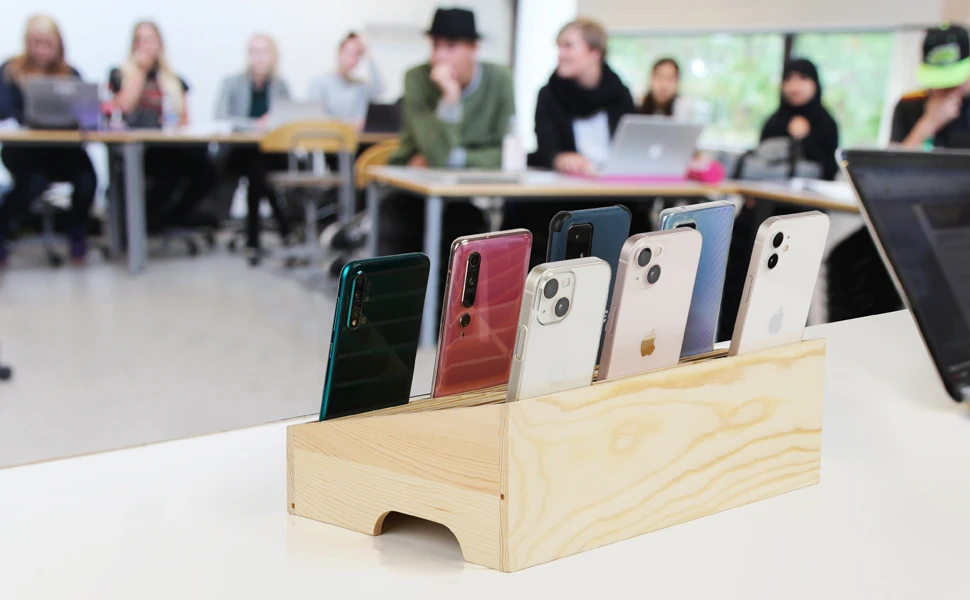 36-Grid Wooden Cell Phone Holder Desktop Organizer Storage Box Mobile ...