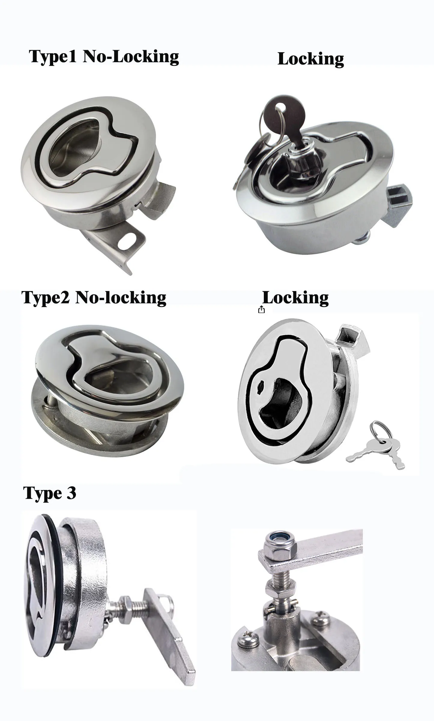 Boat Latches Stainless SteelHatch Rectangle Marine Boat Flush Pull ...
