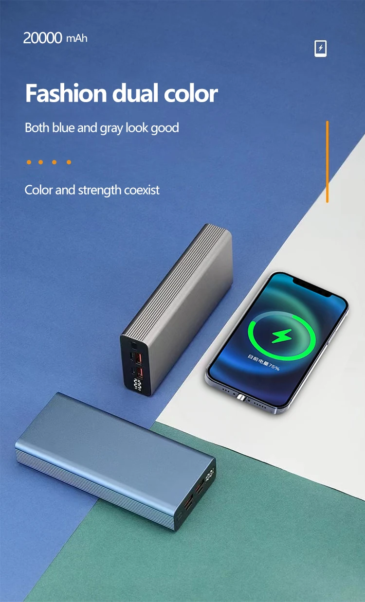 Factory Direct 22.5w 20000mah Double Usb Powerbank Portable Power Bank ...