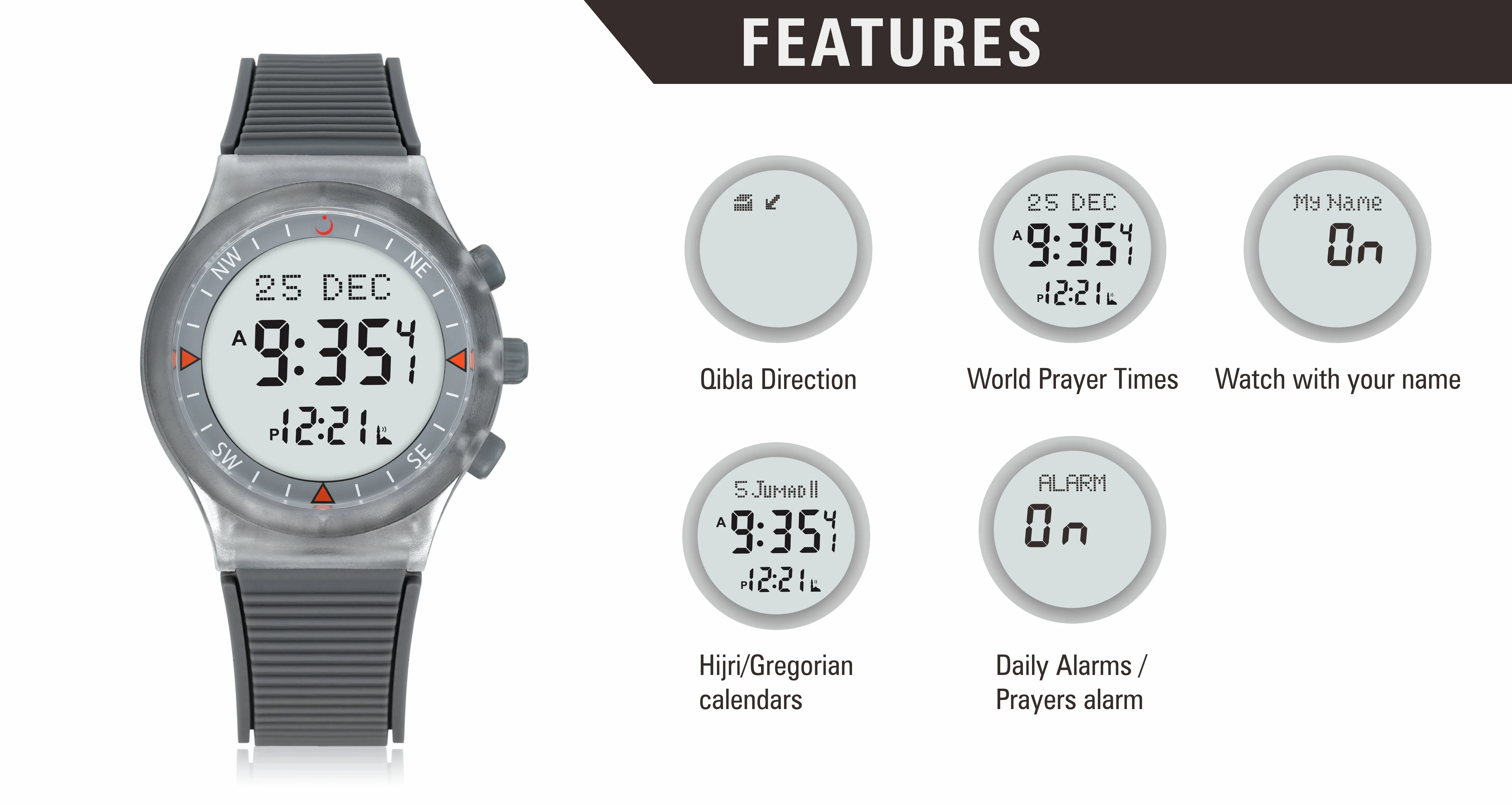 New Arrival Muslim Prayer Azan Watch - Dual Language, Water Resistant ...