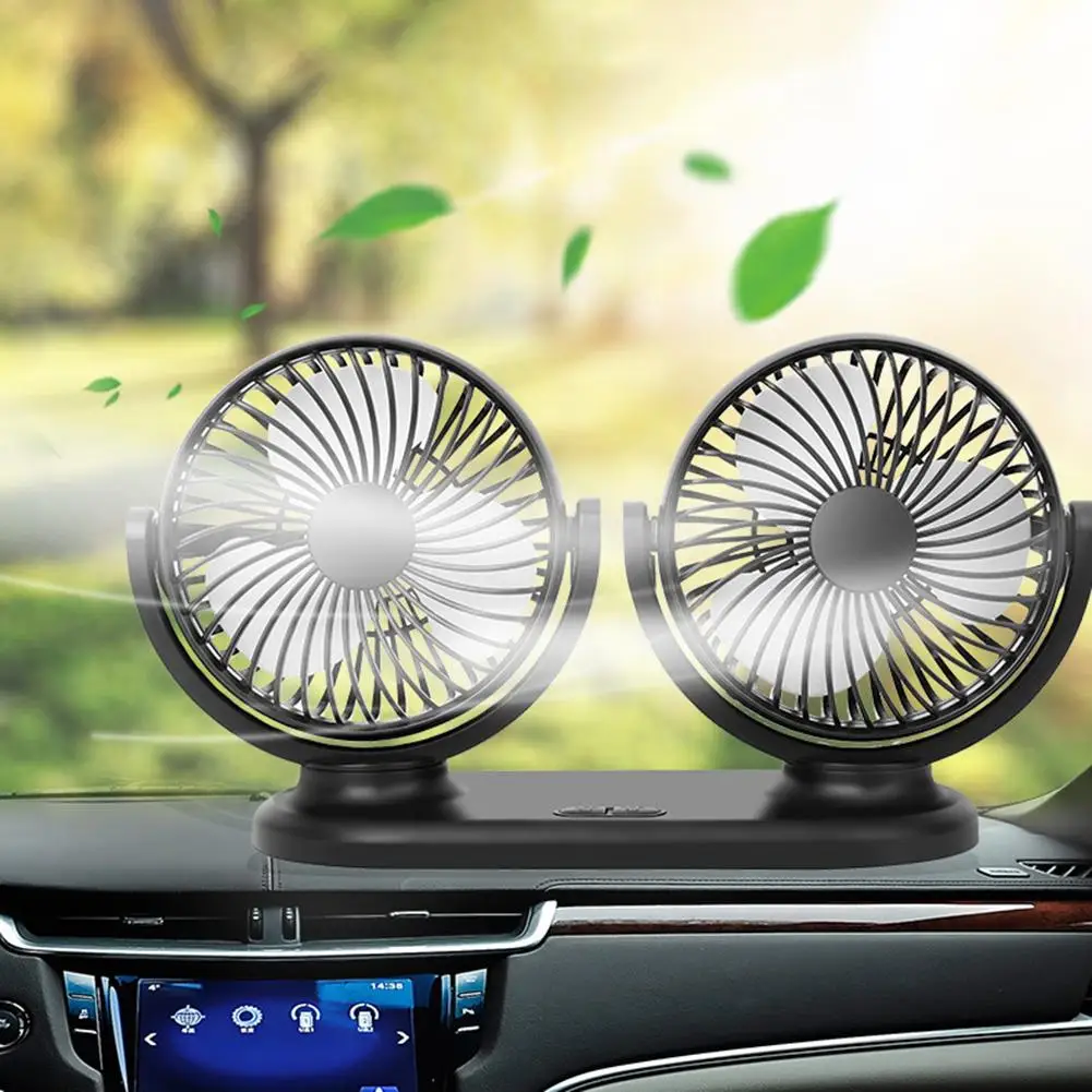 12v Adjustable Electric Fan 360 Rotatable Usb Powered Car Cooling Fan ...