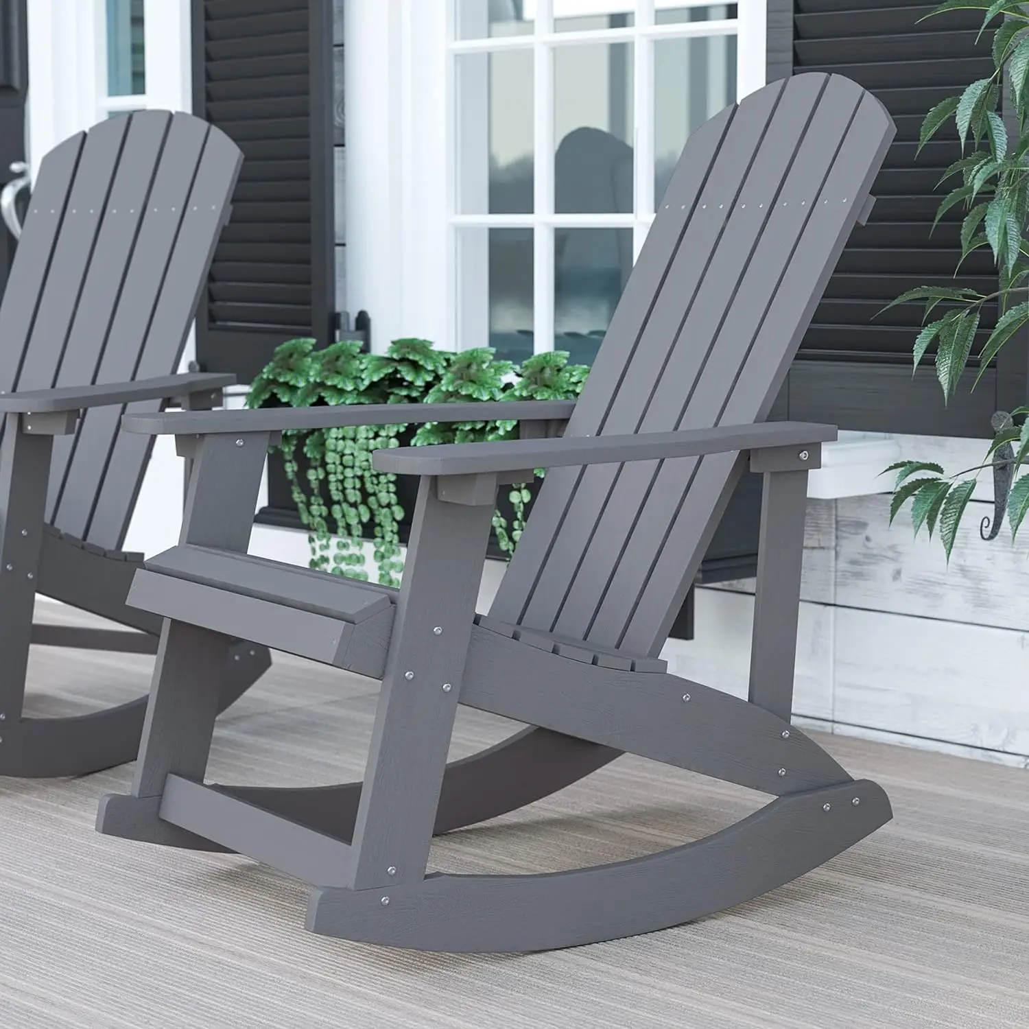 Yangtek Adirondack Rocking Chair,Hdps Poly Rocking Chair Outdoor ...