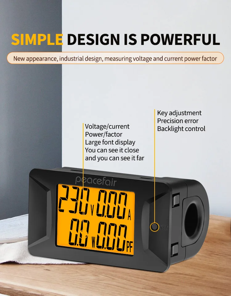 Peacefair PZEM-028 Power Meter - Accurate Single Phase Measurement