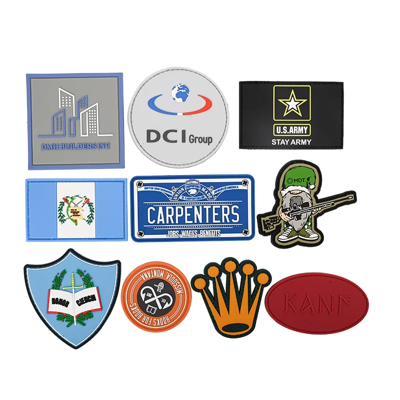 PVC Patches Custom Logo 3D Soft PVC Rubber Patches With Hook And Loop ...