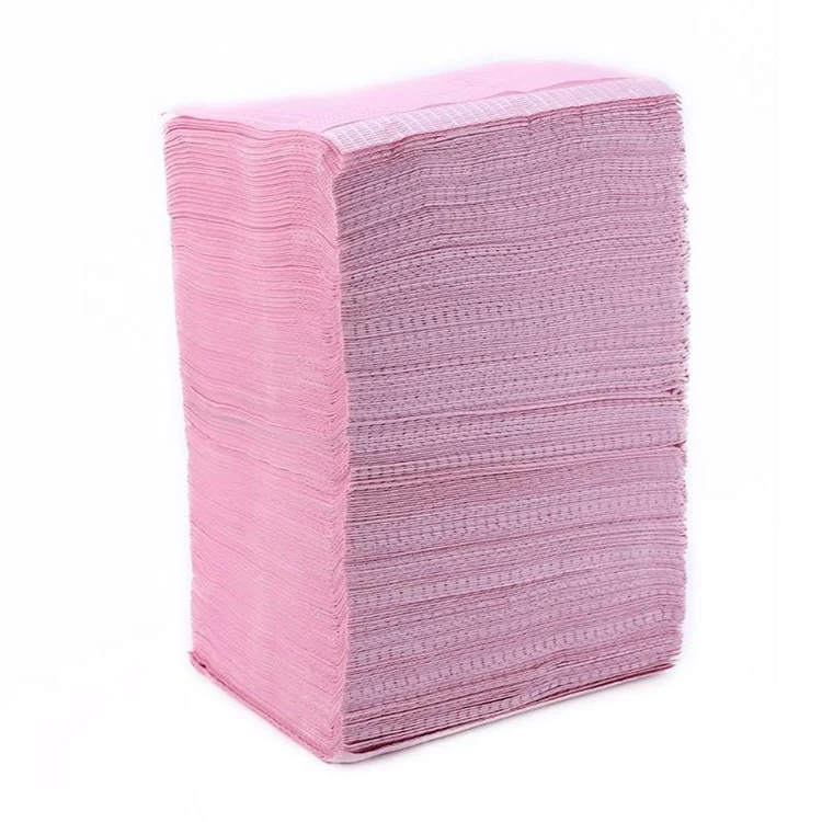 Medical Consumables A4 Pink Dental Bib Disposable Patient Dental Bib ...