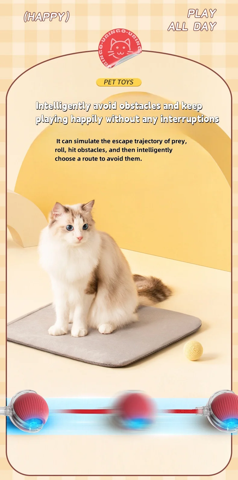 Wholesales Intelligent Interactive Cat Teaser Ball