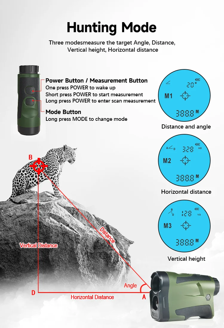 Single Tube Long-distance Measurement Handheld Binoculars Hunting ...
