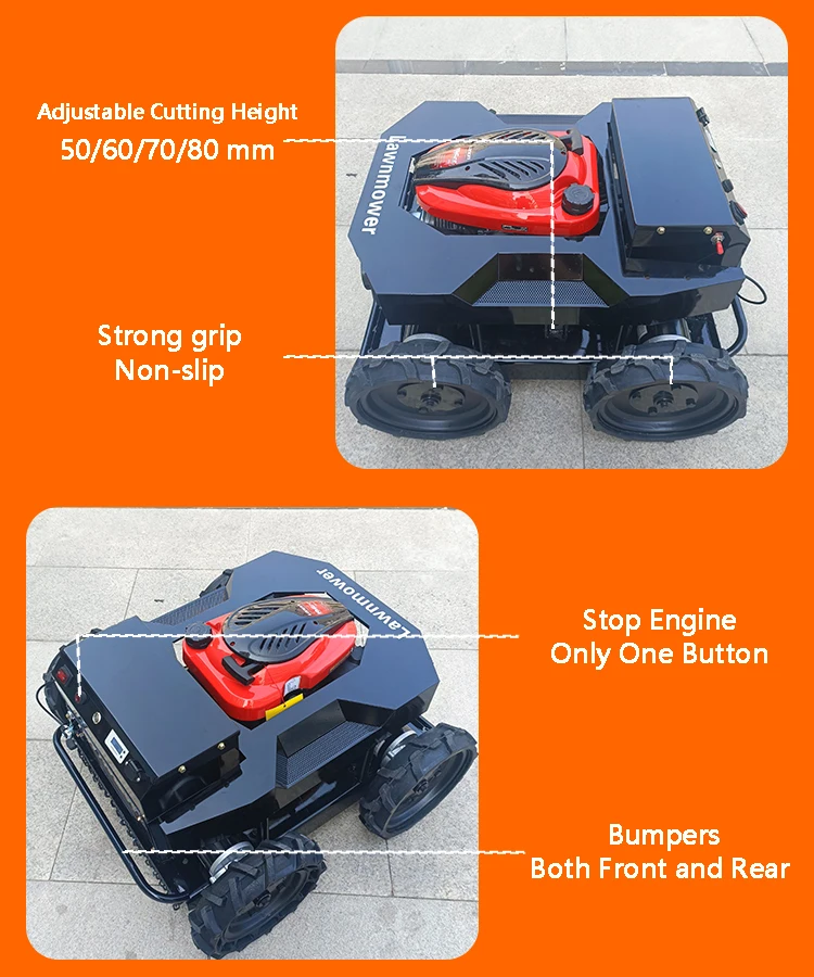 4wd Remote Control Lawn Mower 4x4 Wheeled Rc Robot Grass Cutter Machine ...