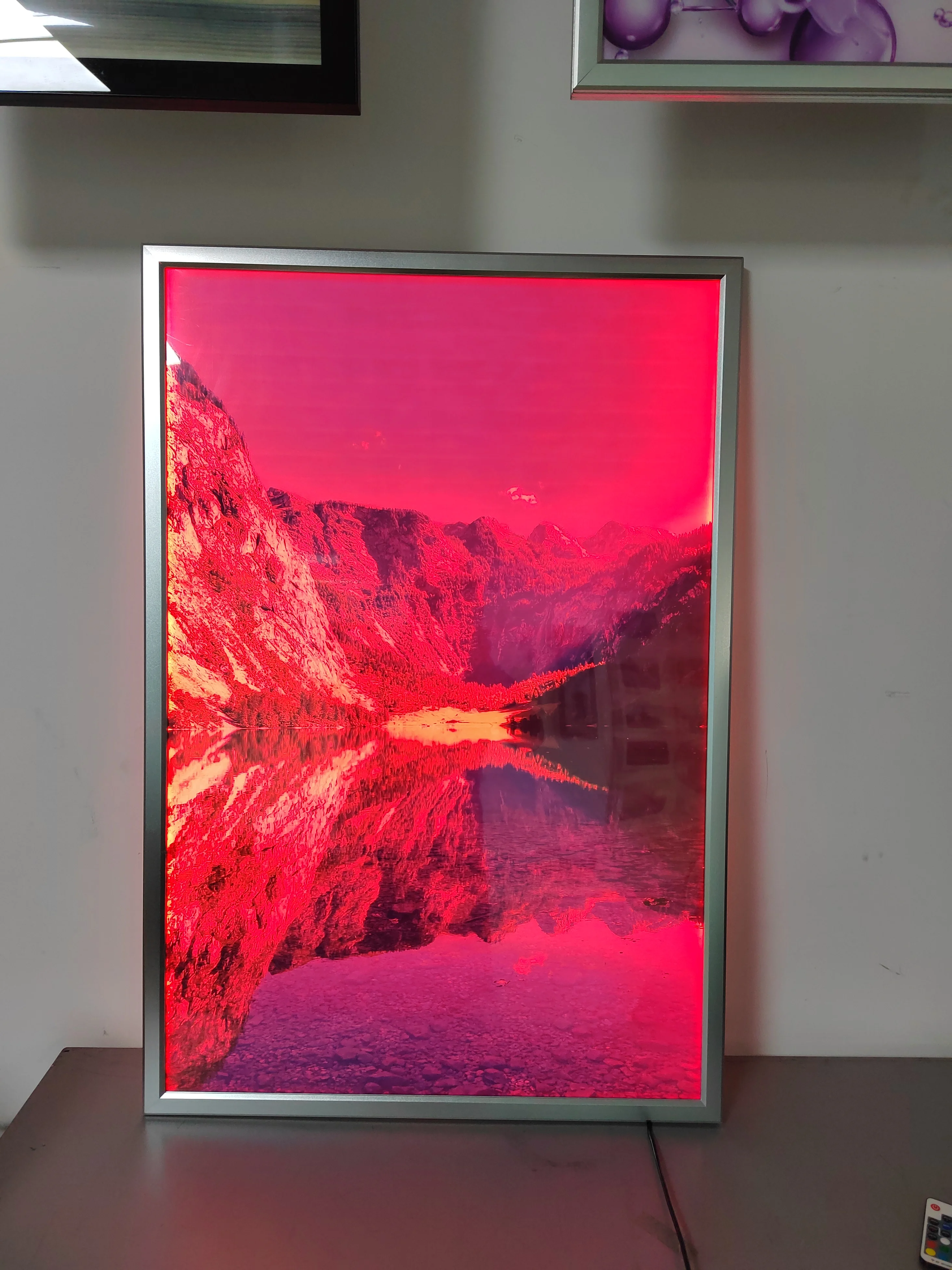 16x24 Anime Backlit Pictures Frame RGB Light Box Custom Black Frame Art ...