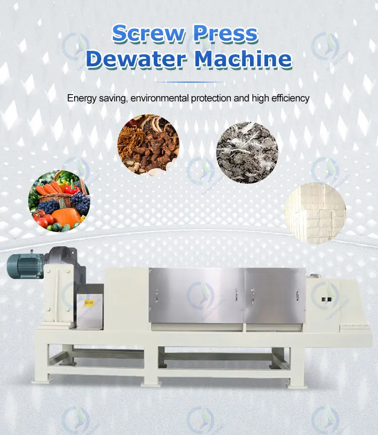 Agriculture Automatic Screw Press Sludge Dewatering Machine For Food ...