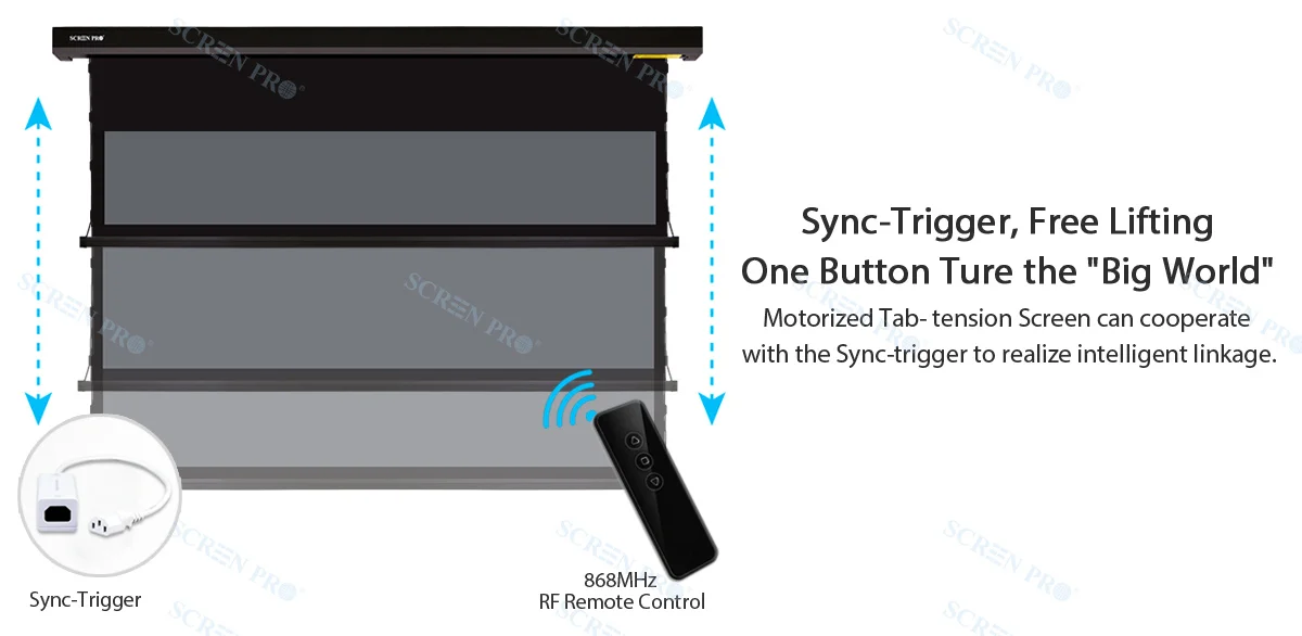 Slimline Electric Tab-tension Screen 4k Home Cinema Grey Fabric Screen ...