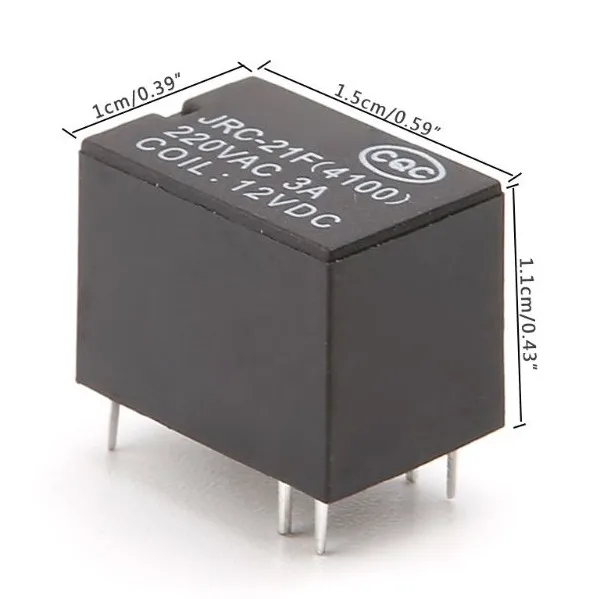 Eletrônica inteligente JRC-21F 4100 DC Power Relay Mini 6 pin PCB Mount ...