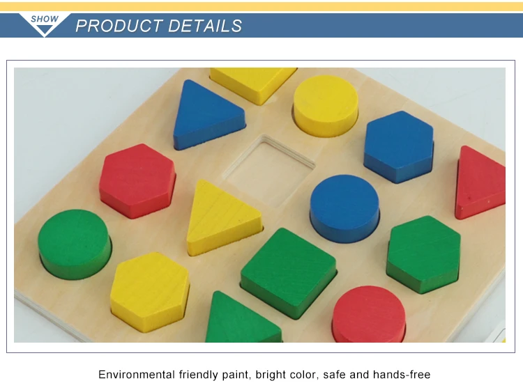 Wooden Geometric Shapes - Stacking Rings & Fractions Puzzles