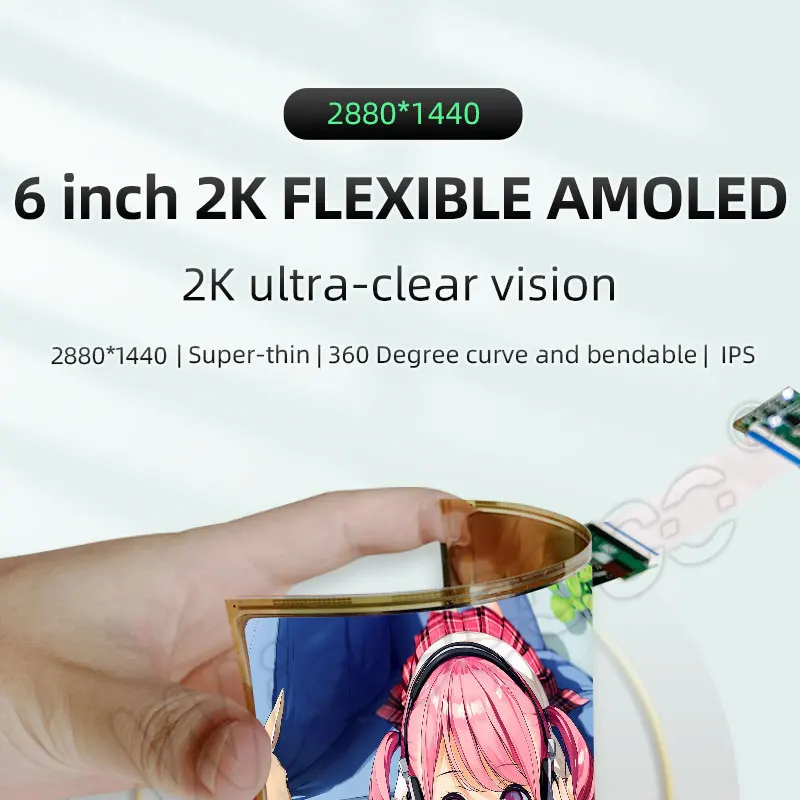 IPS AMOLED OLED Display - Flexible 6 Inch Curved Screen