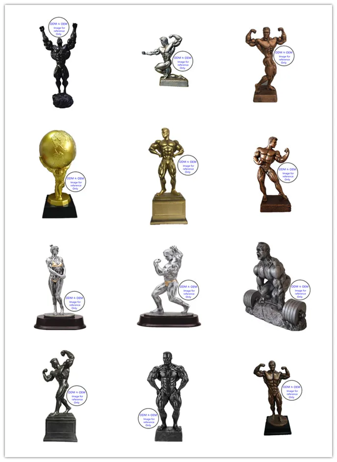 Modern Strongman Resin Bodybuilding Trophy - Customizable