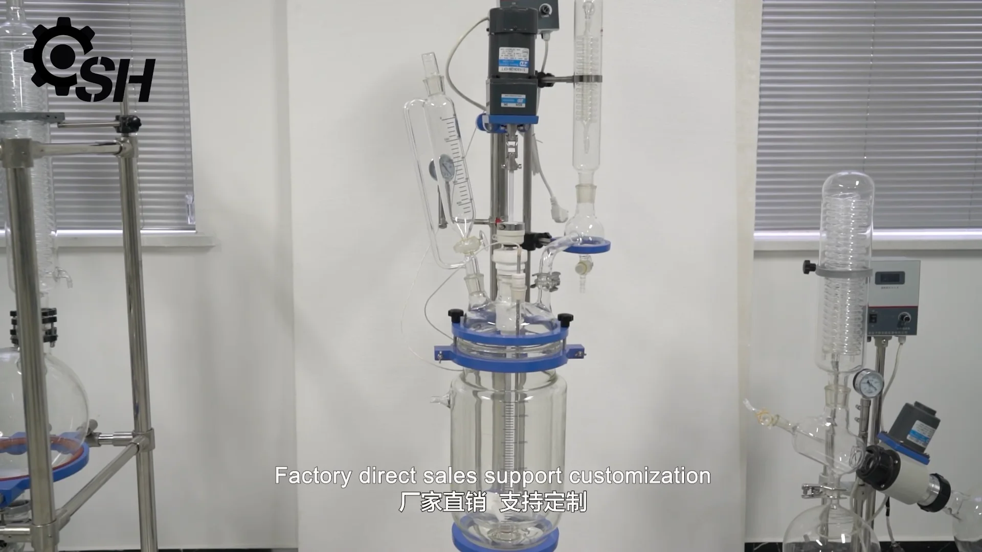 2l Lab Chemical Reactor Jacketed Double Layer Glass Stirred Tank ...