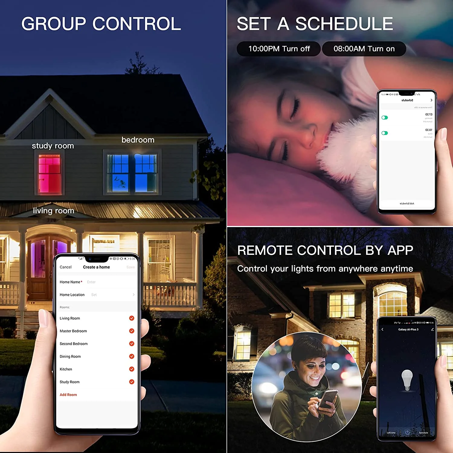 Worbest Flush Mount Remote Control Round Led Ceiling Light 12 Inch 20w ...