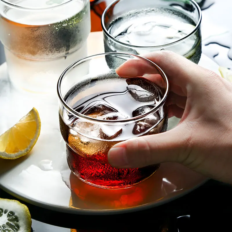 300ml High Borosilicate Irregular Shape Handleless Water Milk Glass ...