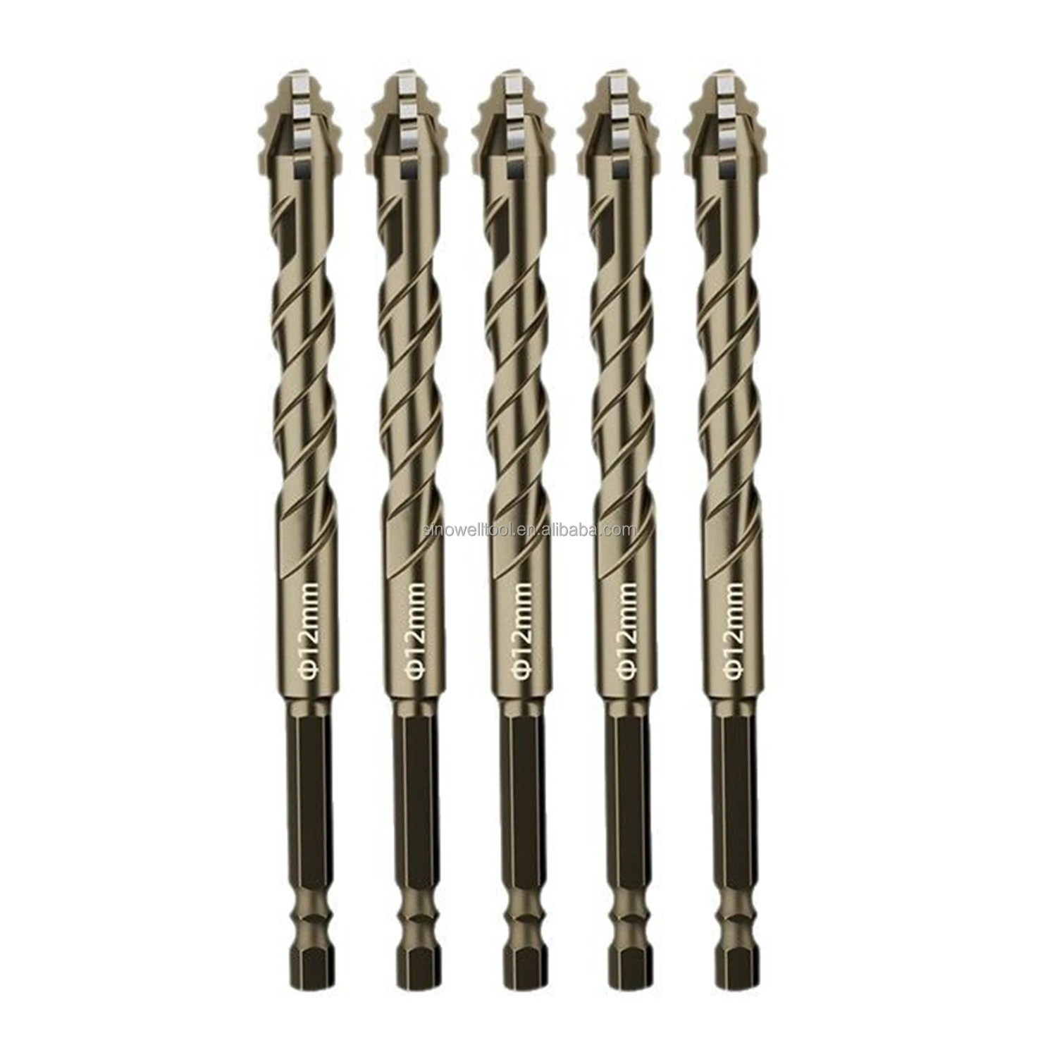 Sinowell Oem 4 Flute Carbide Masonry Drill Bit Set 6/8/10/12mm