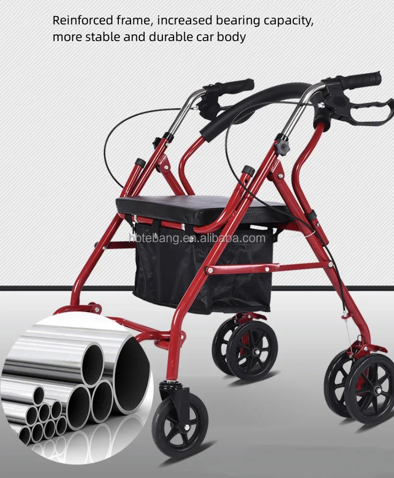 Elderly Shopping Trolley with Seat - Convenient & Durable